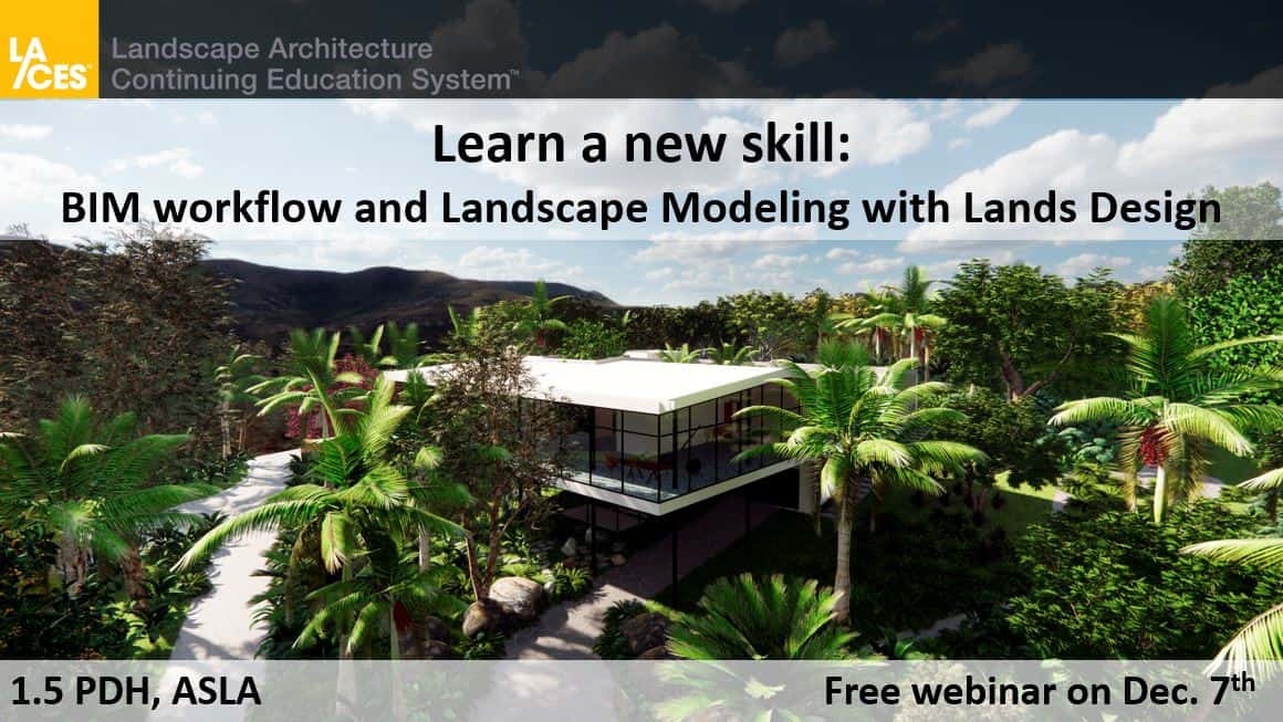 Learn a new skill: webinar of BIM and landscape modeling - RhinoLands